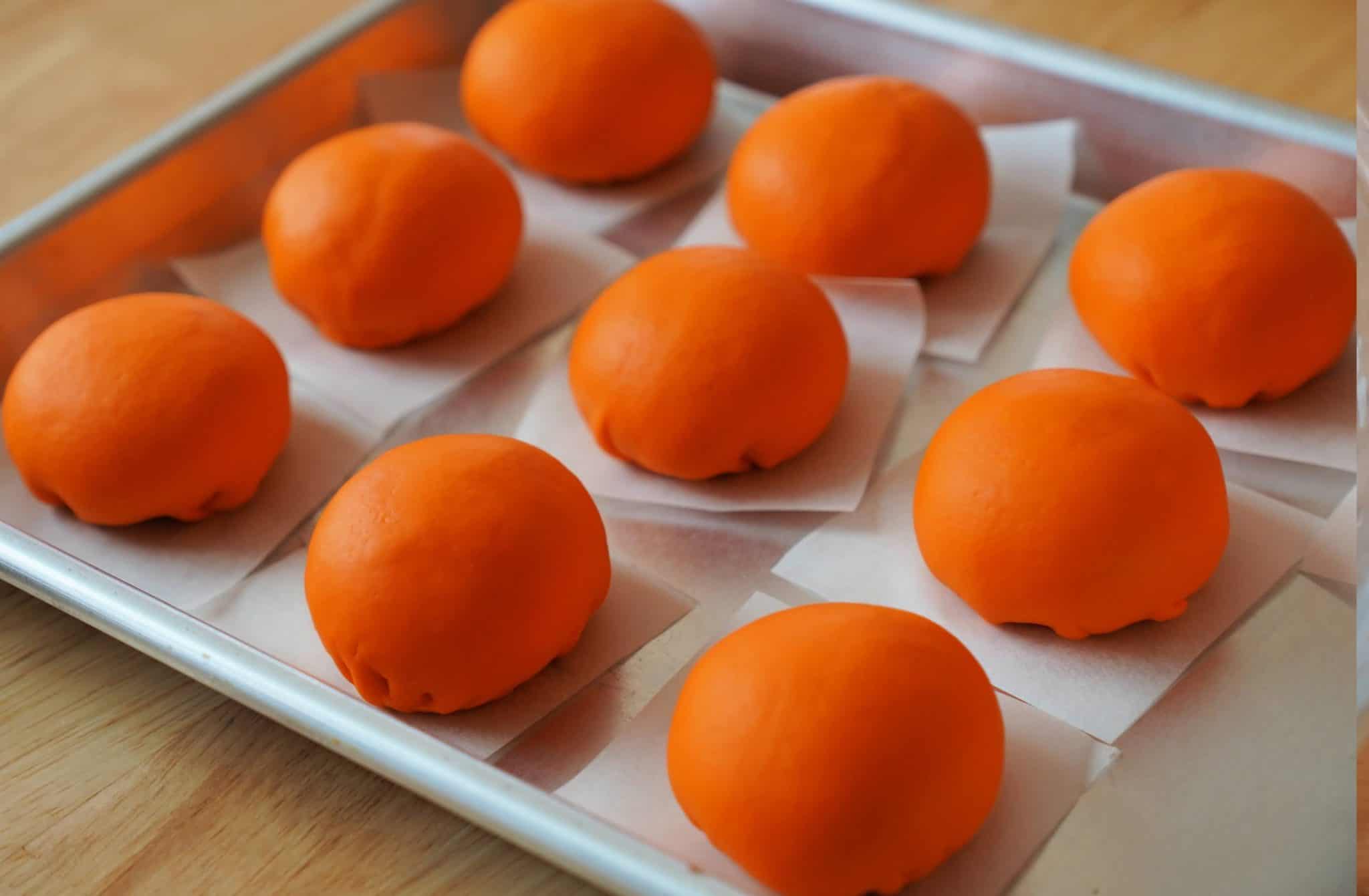 Tangerine Bao - Steamed Red Bean Filled Buns - Dou Sha Bao